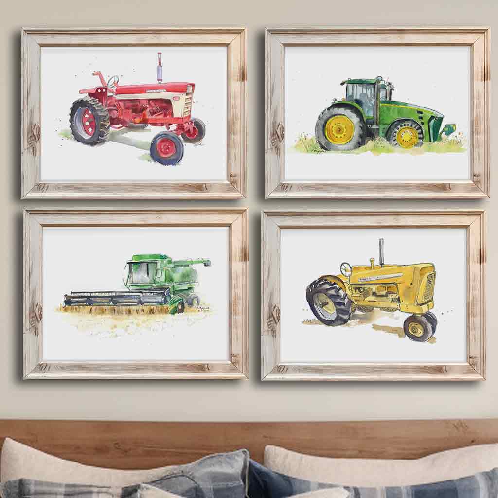 Tractor Prints Set | Tractor Wall Art Decor | John Deere Farmall ...